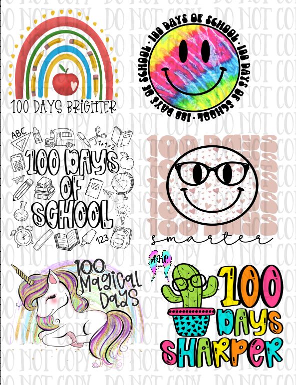 100 days bundle PNG – AKC Embroidery and Digital Designs