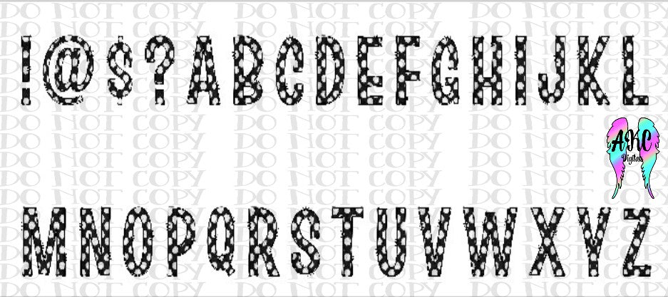 BW polka dot PNG and OTF – AKC Embroidery and Digital Designs