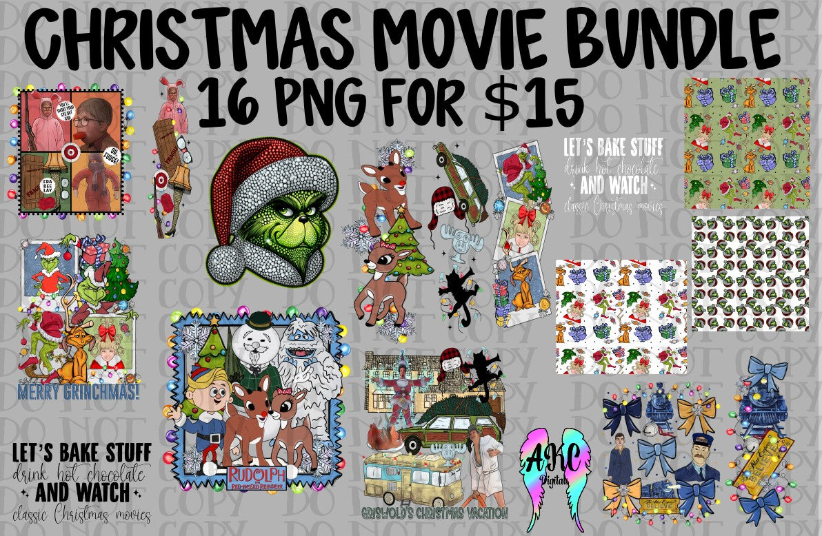 Christmas movie bundle PNG – AKC Embroidery and Digital Designs