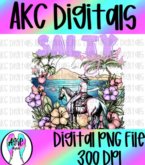 DFD Salty Cowgirl PNG – AKC Embroidery and Digital Designs