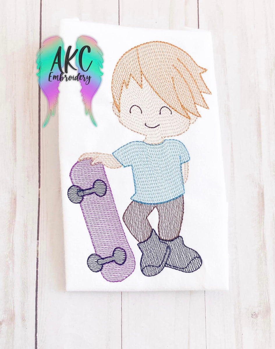 Boy with skateboard 2024 – AKC Embroidery and Digital Designs