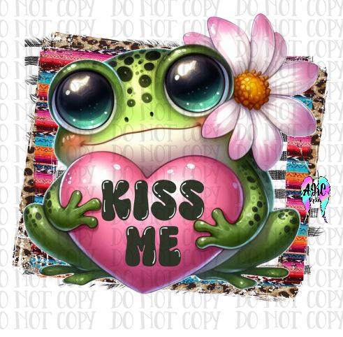 Frog kiss me PNG – AKC Embroidery and Digital Designs