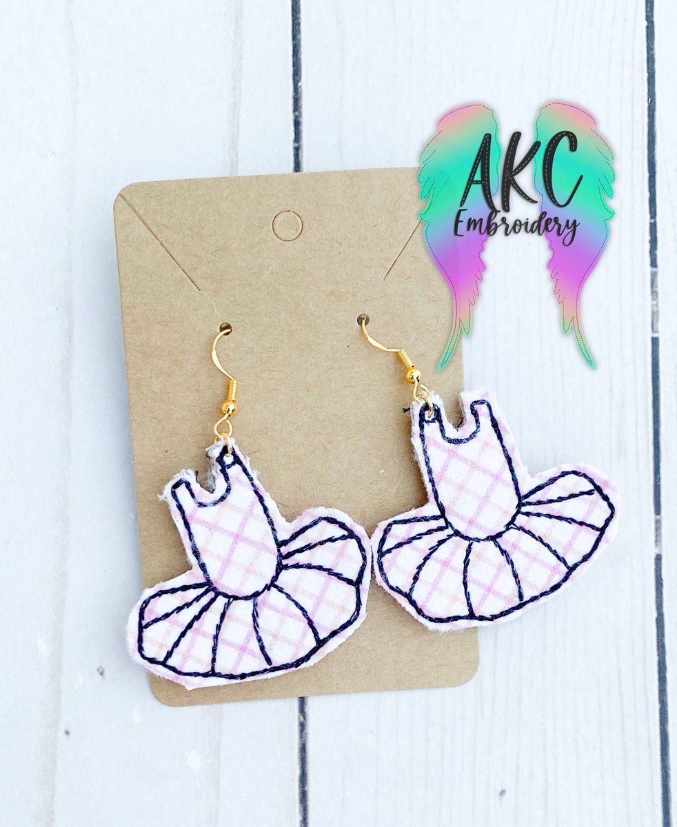 ITH tutu earrings 2023 – AKC Embroidery and Digital Designs