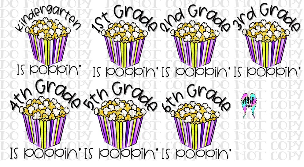 Popcorn school bundle PNG – AKC Embroidery and Digital Designs