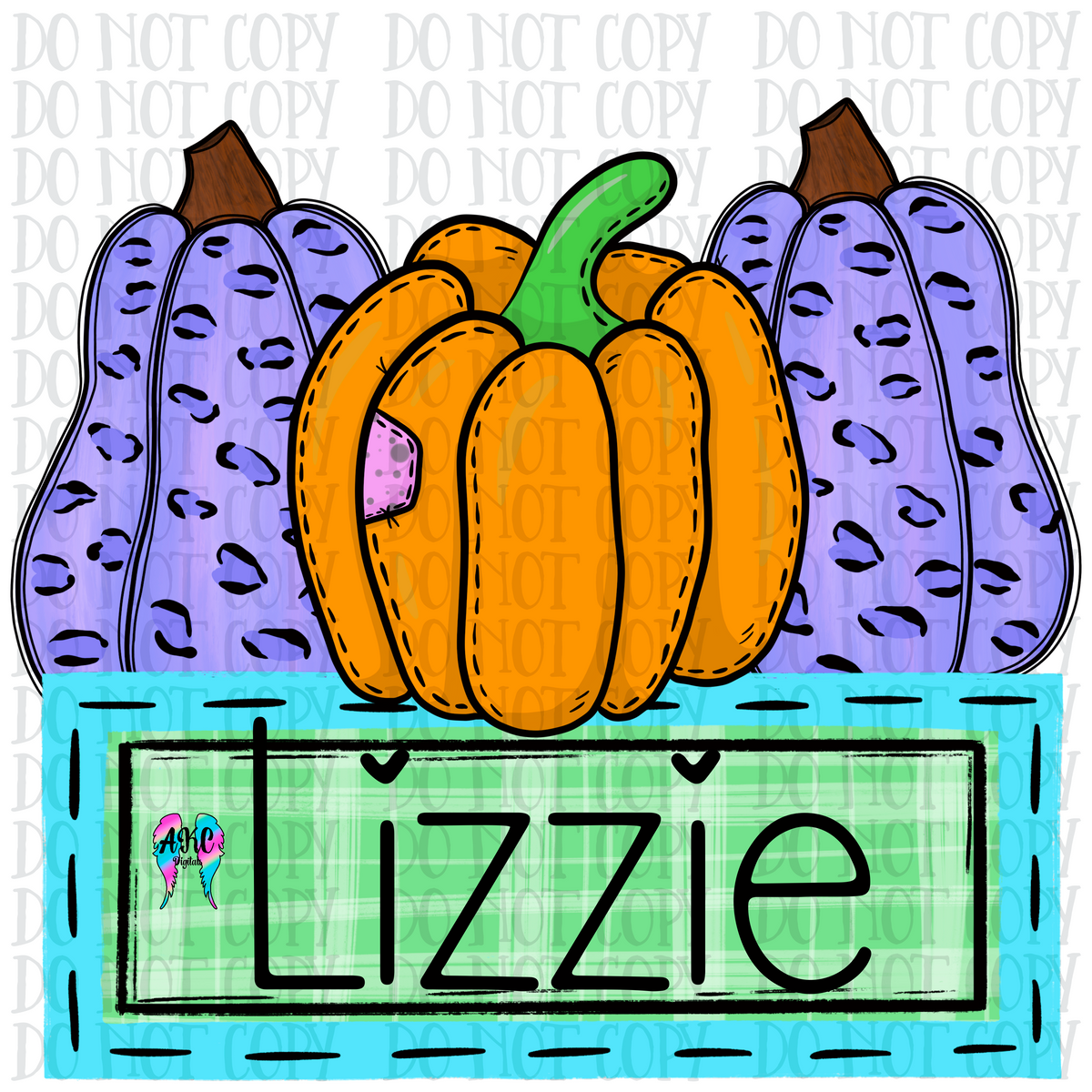 Pumpkin trio monogram PNG – AKC Embroidery and Digital Designs