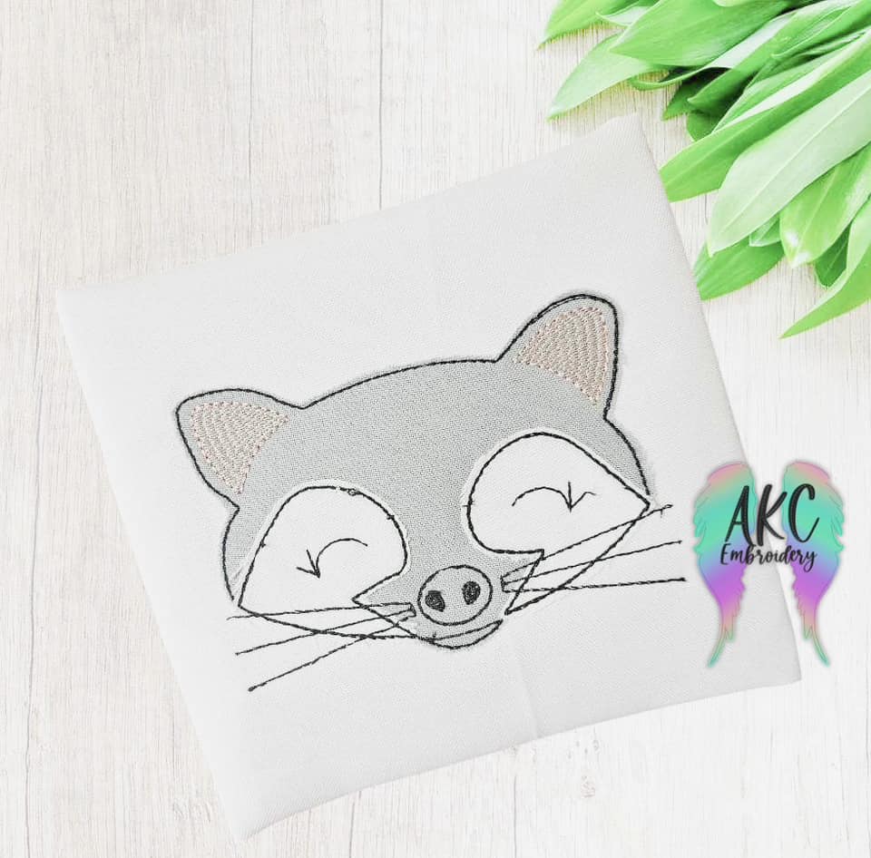 Raccoon face 2022 – AKC Embroidery and Digital Designs