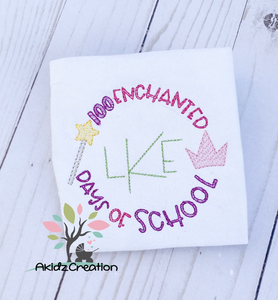 100 enchanted days of school monogram 2021 – AKC Embroidery and Digital ...