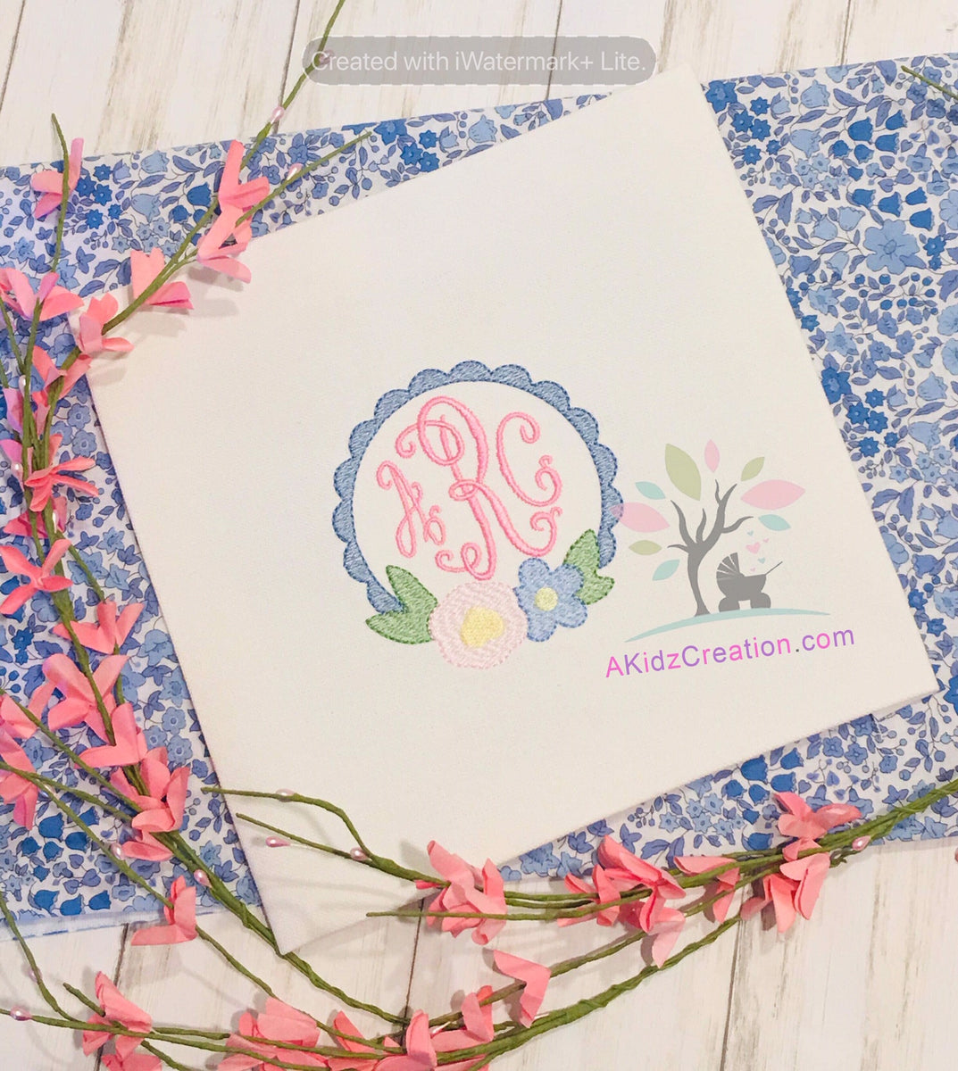 Flower Monogram – AKC Embroidery and Digital Designs