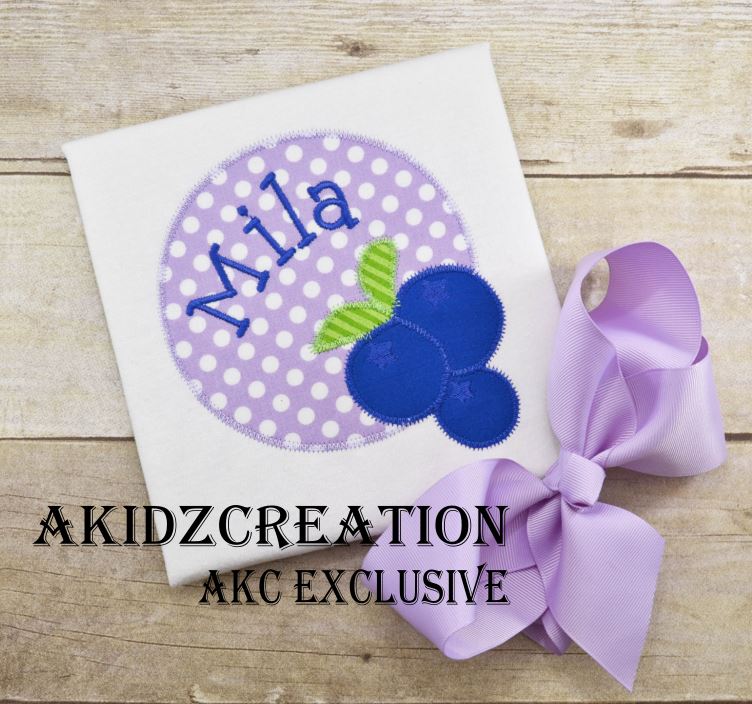 Blueberry Monogram Frame – AKC Embroidery and Digital Designs