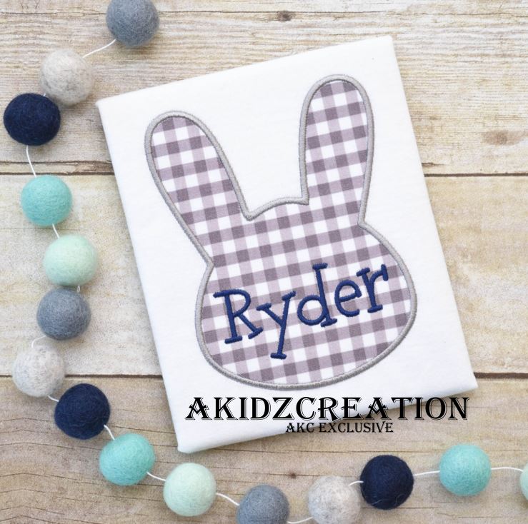 Boy Bunny Face Applique – AKC Embroidery and Digital Designs