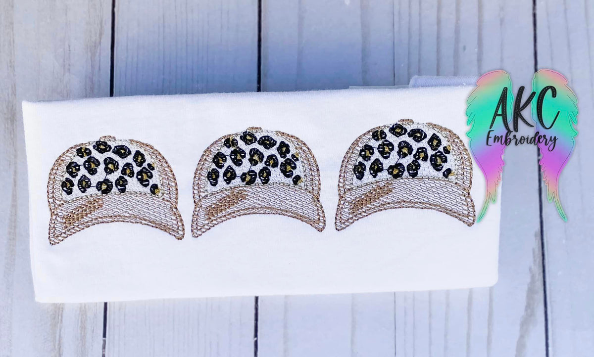 Cheetah hat trio 2023 – AKC Embroidery and Digital Designs