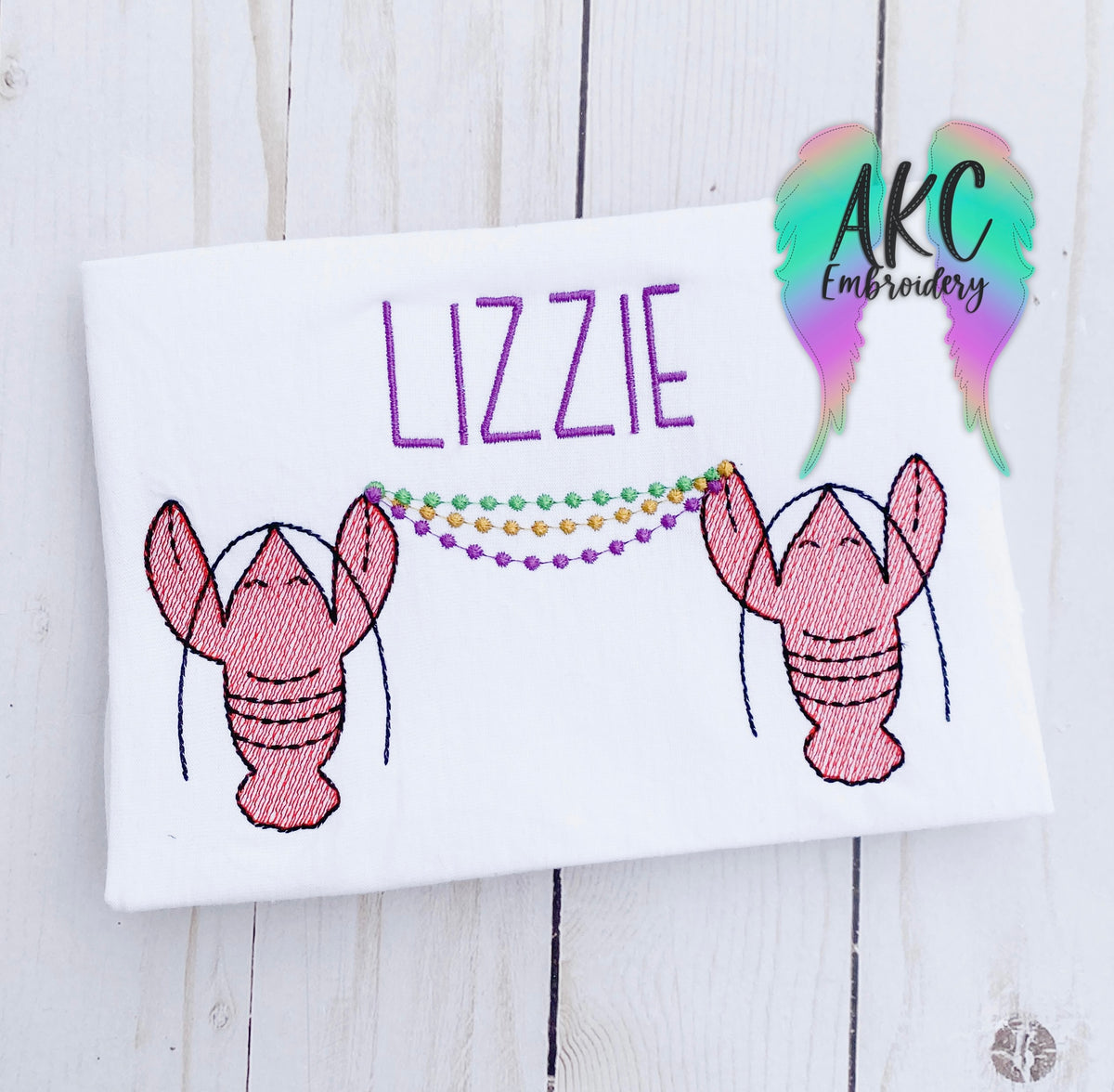 Crawfish beads monogram 2023 – AKC Embroidery and Digital Designs