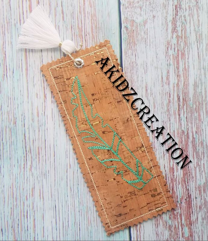 ITH Feather Bookmark – AKC Embroidery and Digital Designs