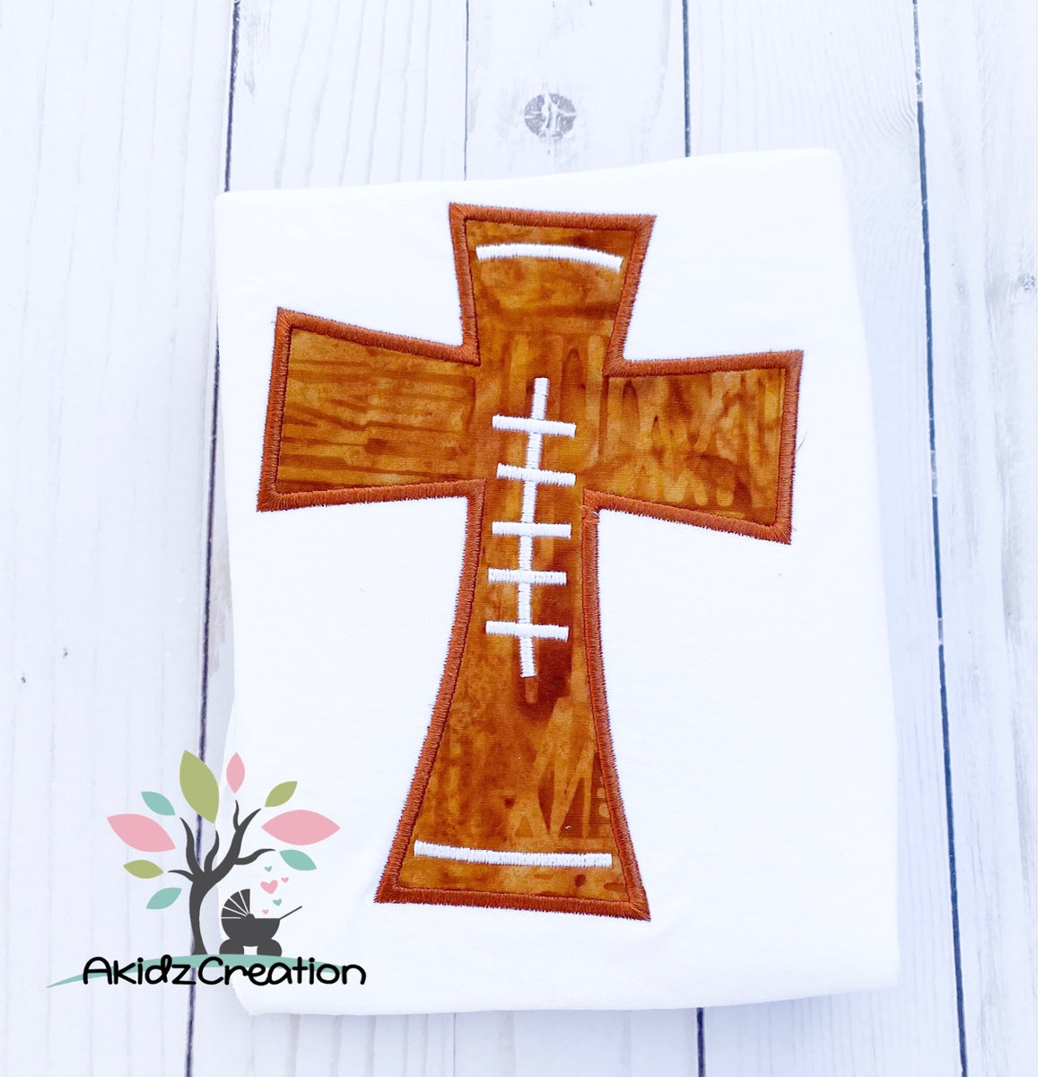 Football cross applique 2021 – AKC Embroidery and Digital Designs