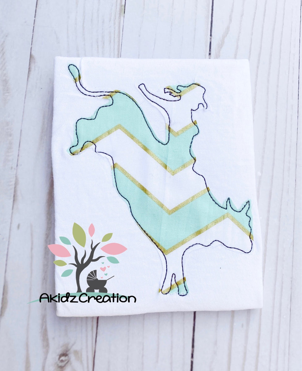 Bull rider girl applique 2018 – AKC Embroidery and Digital Designs
