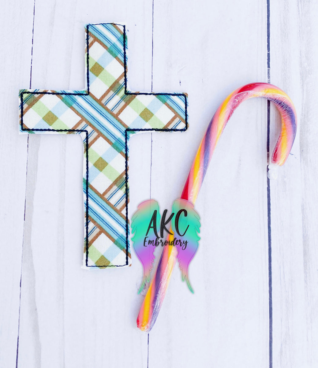 ITH cross candy cane holder 2022 – AKC Embroidery and Digital Designs