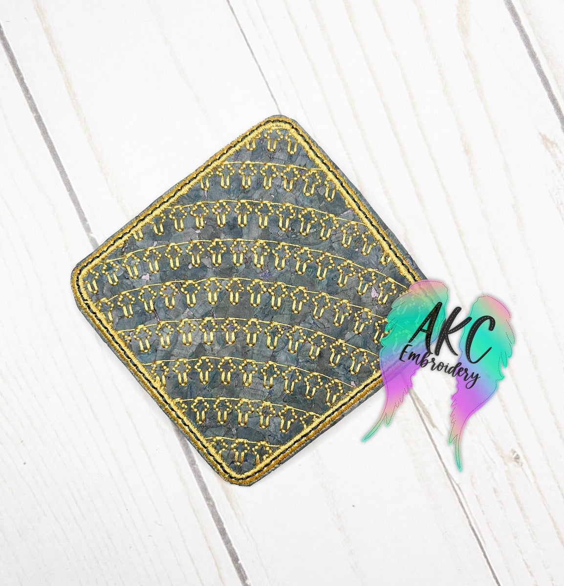 ITH cross motif coaster 2020 – AKC Embroidery and Digital Designs