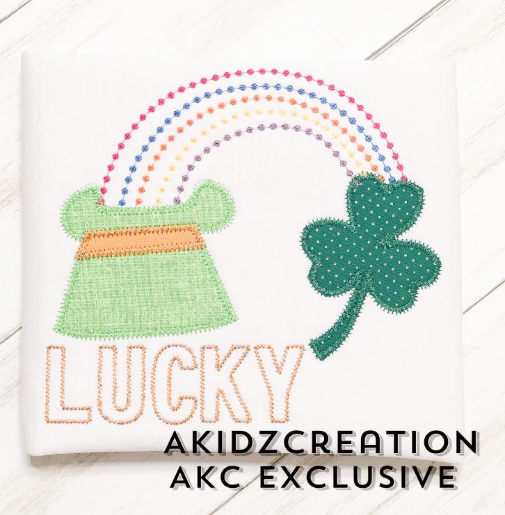 Rainbow Shamrock Pot of Gold 2019 – AKC Embroidery and Digital Designs