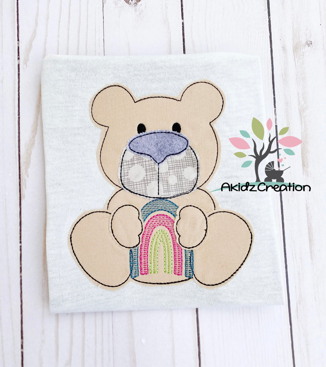 Rainbow bear 2022 – AKC Embroidery and Digital Designs