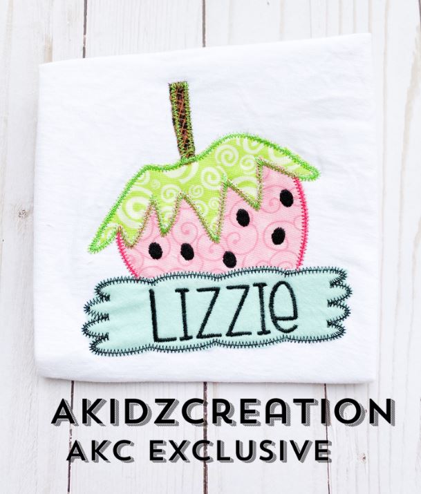 Strawberry name plate 2020 – AKC Embroidery and Digital Designs