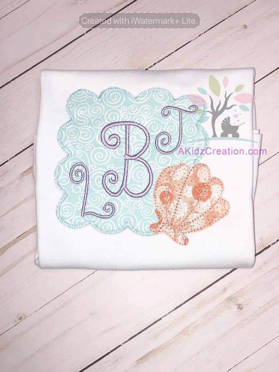 Shell Monogram Frame – AKC Embroidery and Digital Designs